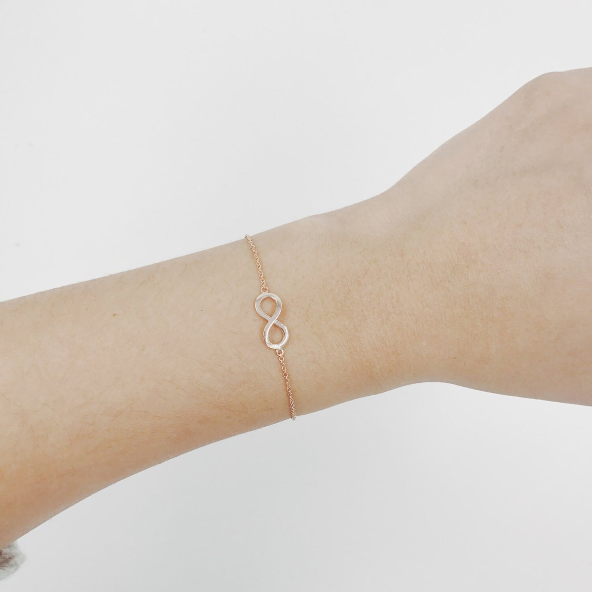 14K Gold Solid Infinity Knot Charm Bracelet by Minimal Allure
