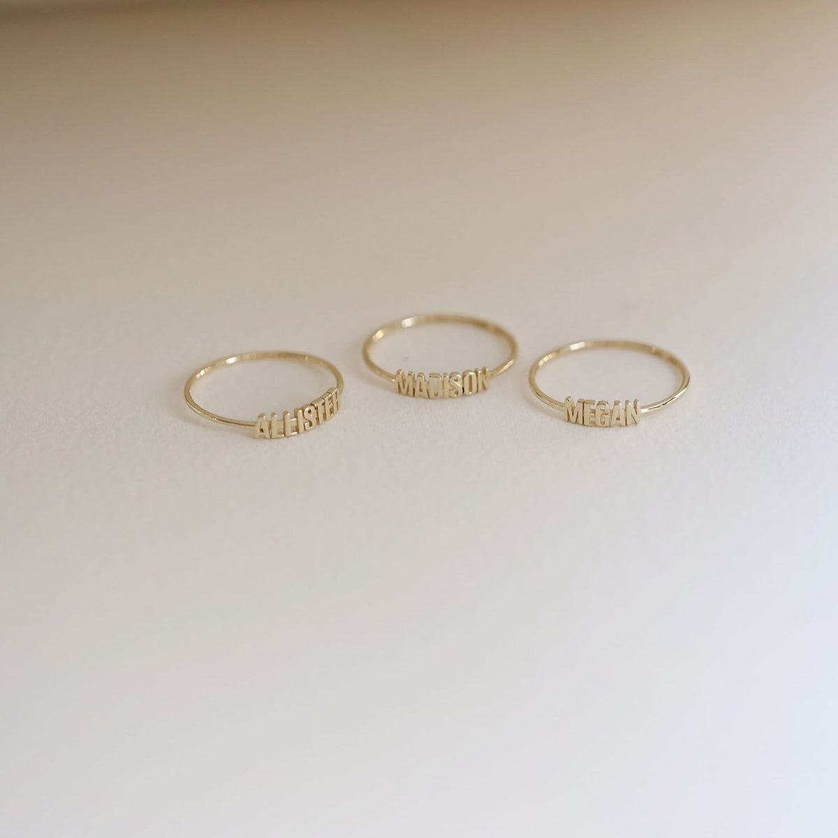 Monogram 14K Solid Gold Name Ring by Minimal Allure