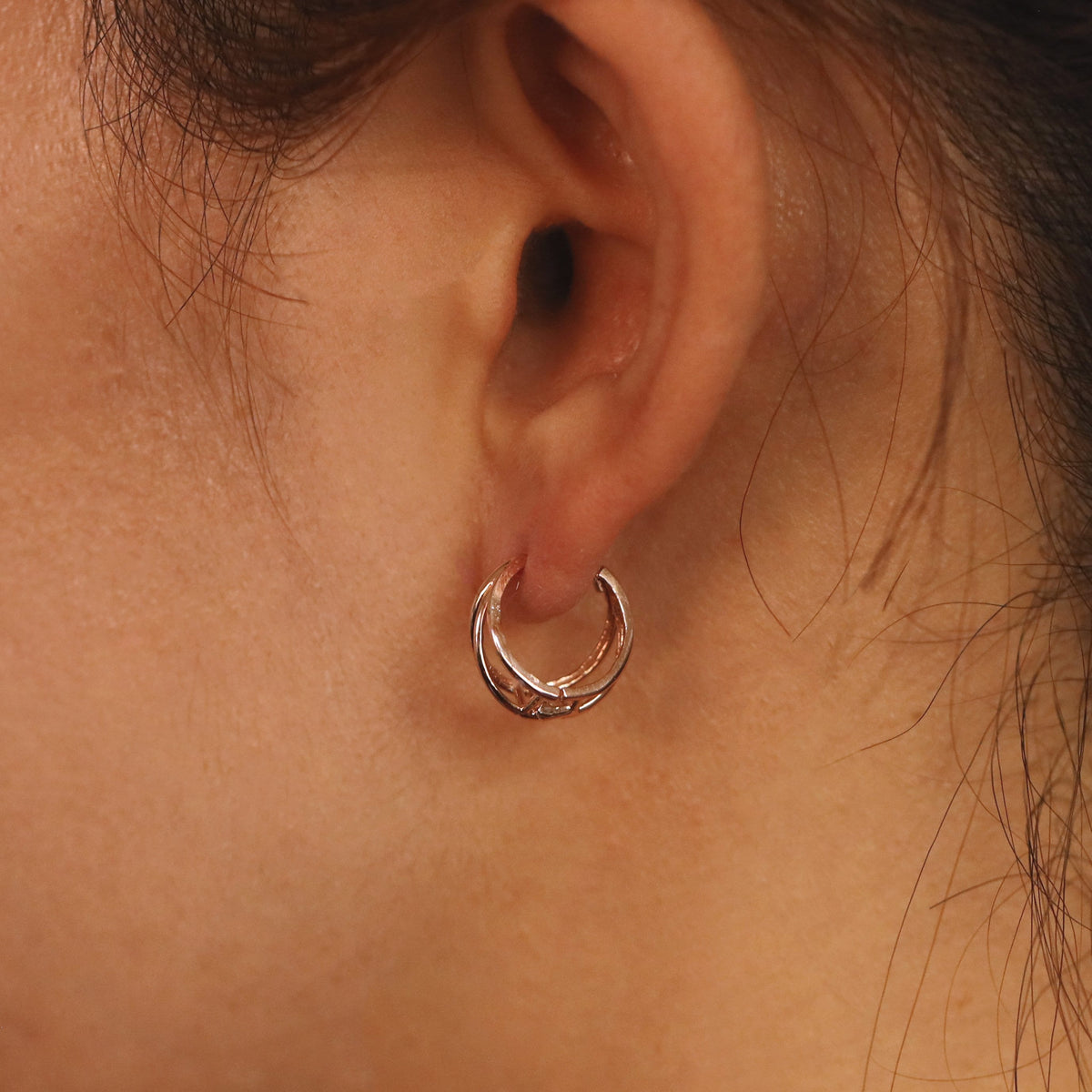 14K Gold Triple Stack Hoop Earrings by Minimal Allure